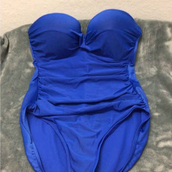 Miraclesuit | Swim | Miraclesuit Strapless Swimsuit In Blue | Poshmark